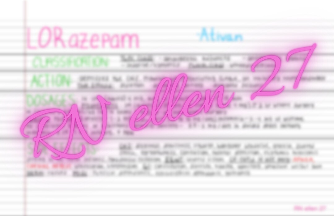 Lorazepam - RN Drug Card - Etsy