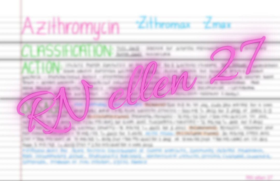 Azithromycin RN Drug Card - Etsy