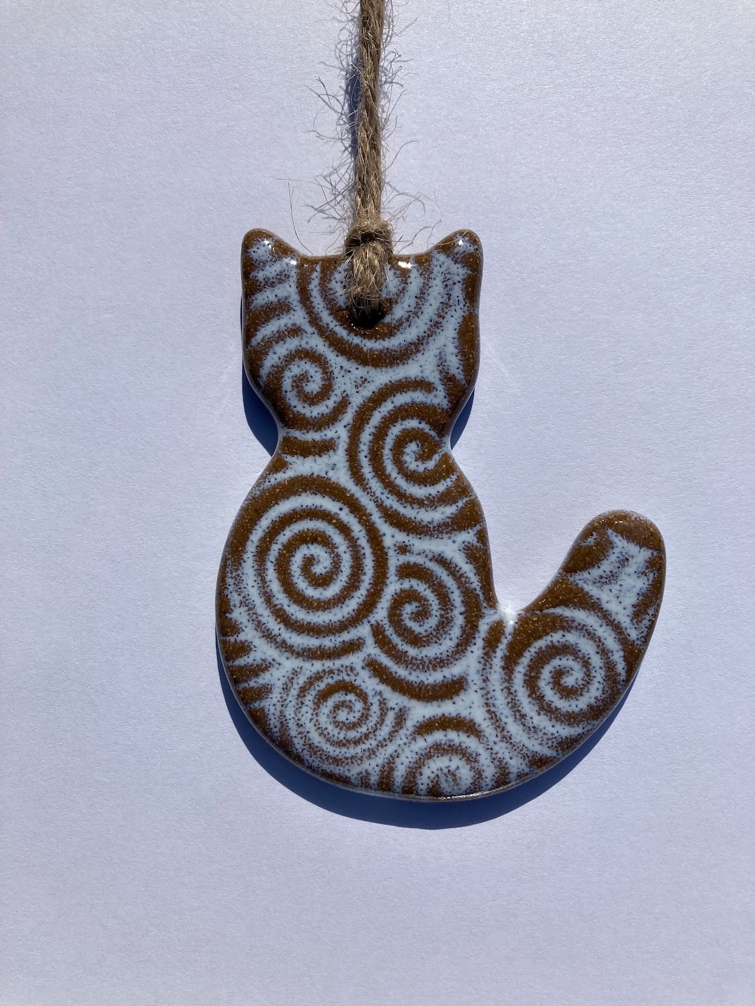 Cat Ornament, Handmade Ceramic Cat Christmas Ornament - Etsy