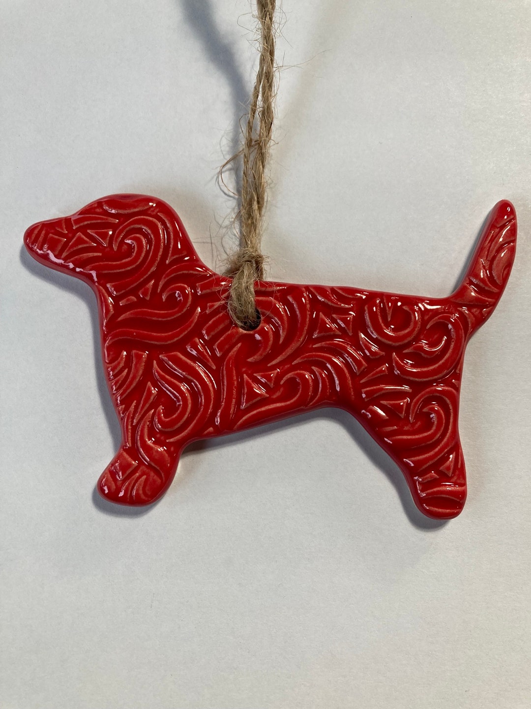 Handmade Ceramic Dog Ornament, or Wall Hanging. - Etsy