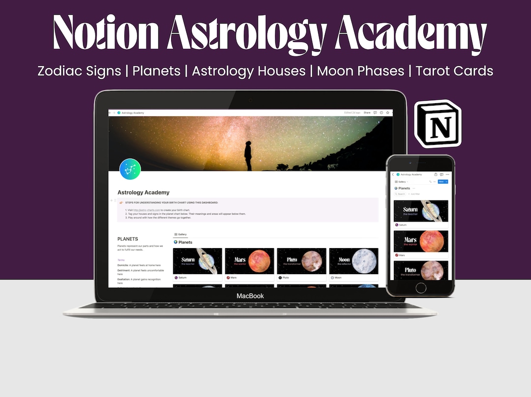 Notion Astrology Academy Template - Etsy