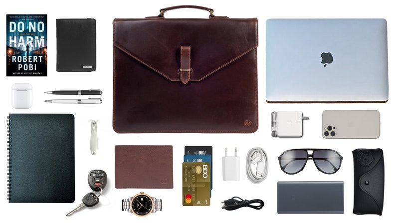 Premium Handmade Leather Messenger Bag, Laptop Briefcase Bag, Leather Shoulder Bag,documents Bag ...