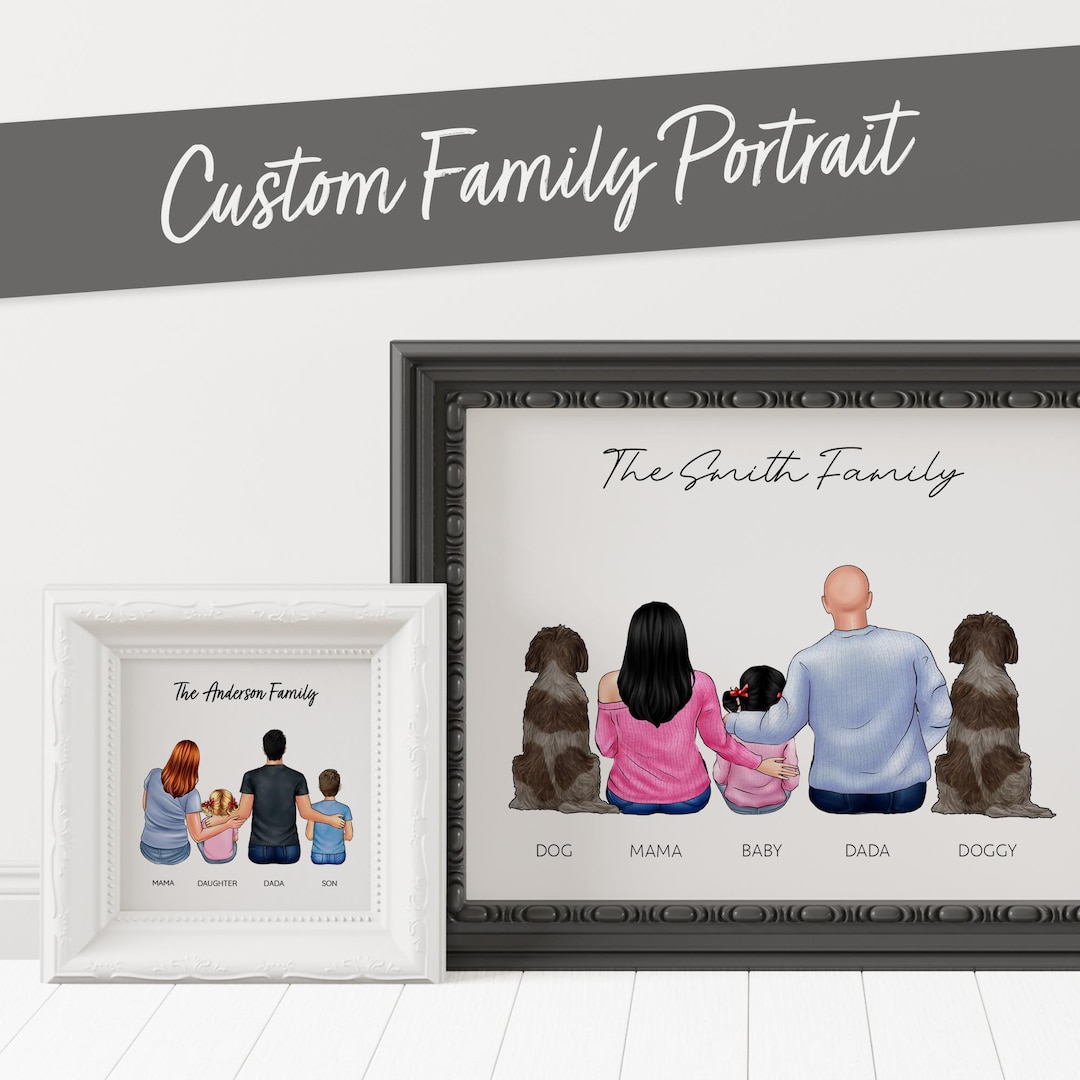 Custom Family Portrait | Digital Printable Artwork | Personalized ...