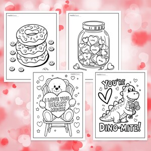 Kids Valentine Coloring Pages | Digital Printable | 10 Valentine-themed ...