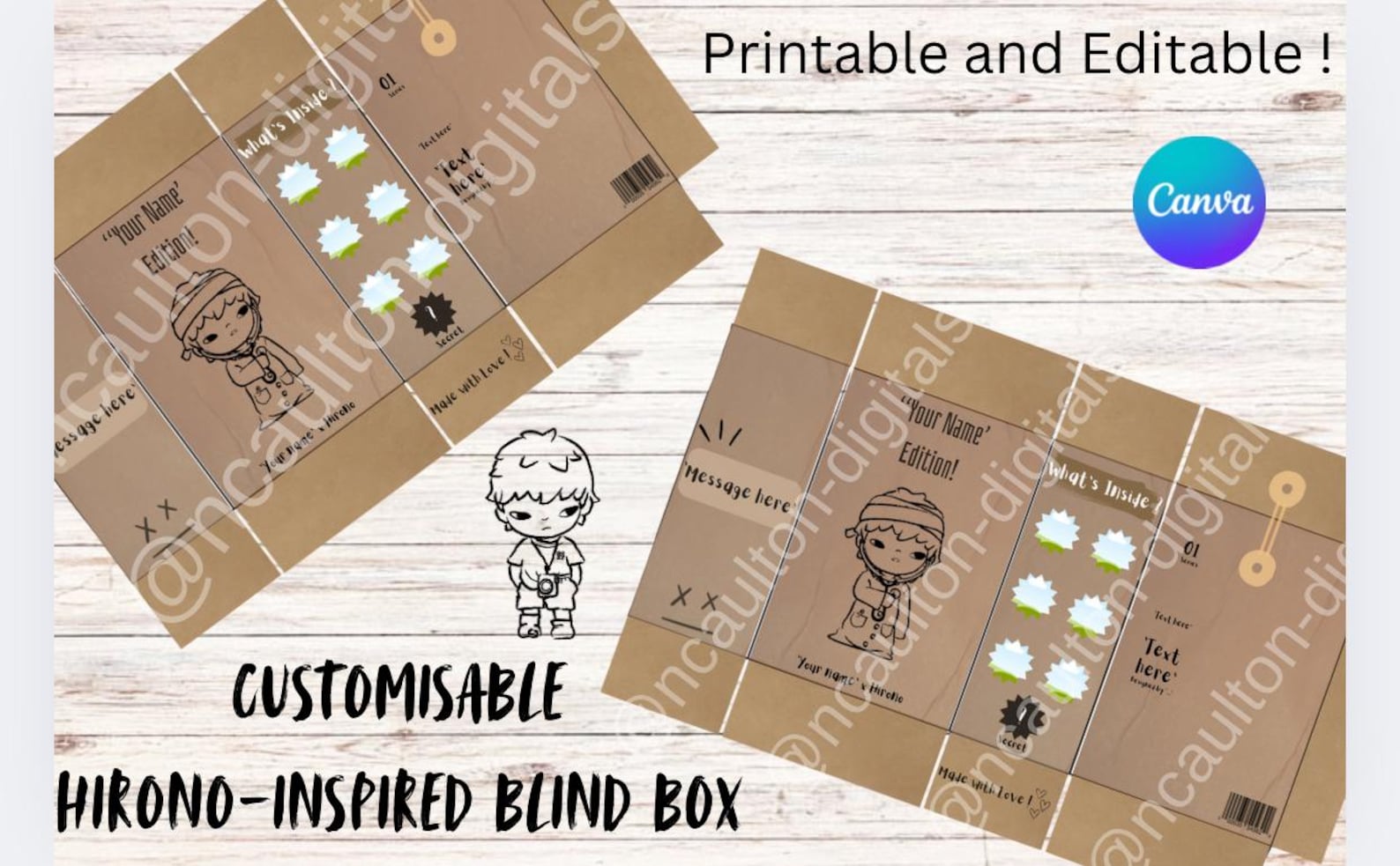 Hirono-inspired DIY Blind Box | Printable and Editable in CANVA ...