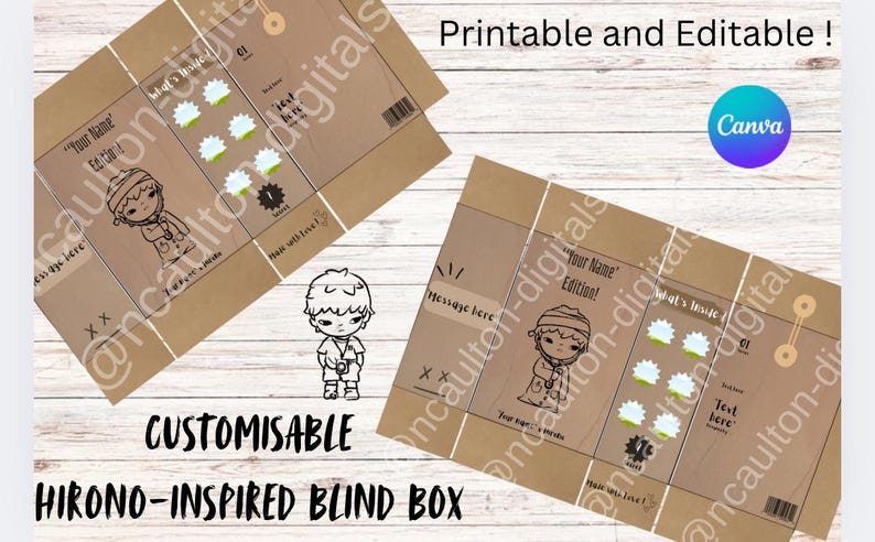 Hirono-inspired DIY Blind Box | Printable and Editable in CANVA ...