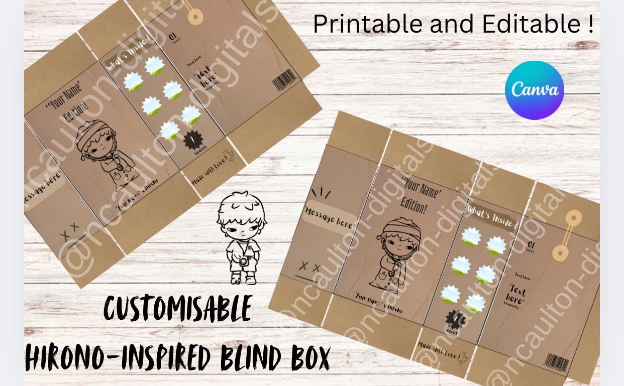 Hirono-inspired DIY Blind Box | Printable and Editable in CANVA ...