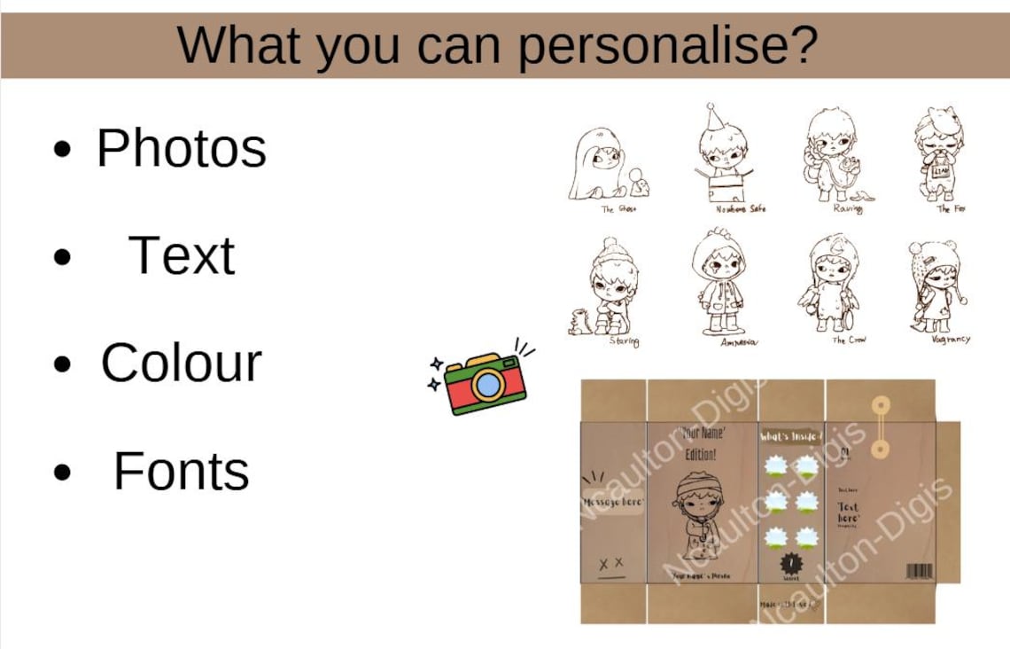 Hirono-inspired DIY Blind Box | Printable and Editable in CANVA ...