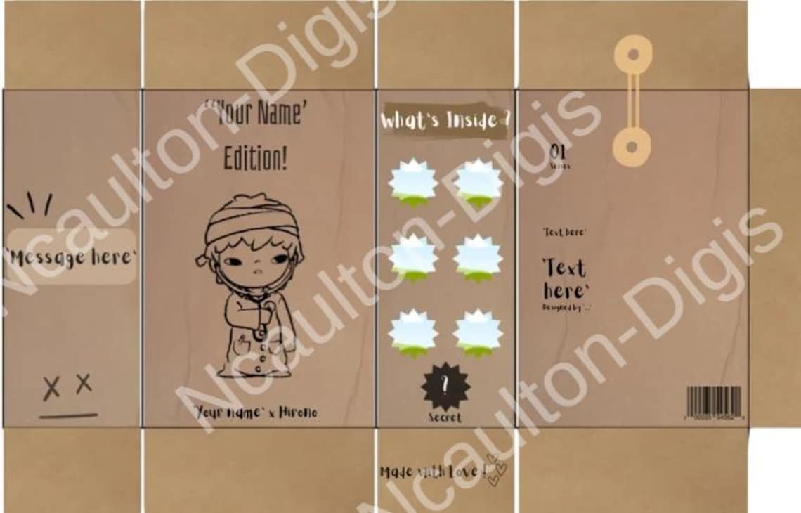 Hirono-inspired DIY Blind Box | Printable and Editable in CANVA ...