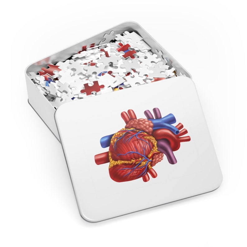 Jigsaw Heart Anatomy Puzzle Metal Box Gift Human Heart Puzzle Gift for ...