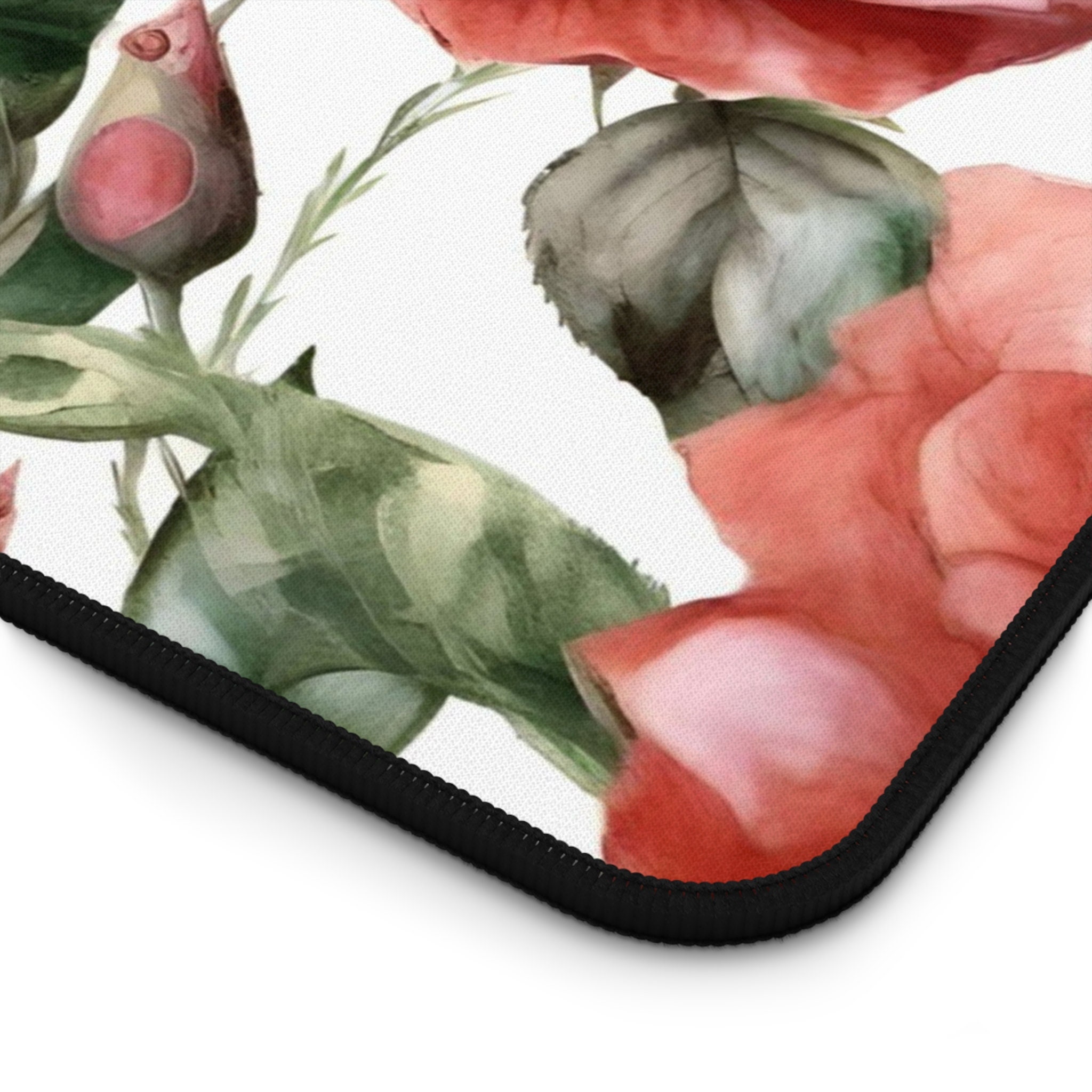 Birth Month Flower Desk Mat Gift June Rose Large Gaming Floral Mousepad ...