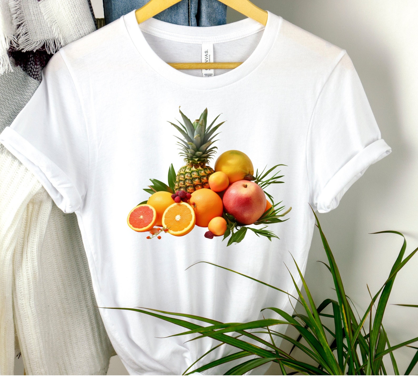 Oranges Pineapple Peaches Shirt Fruits Tshirt Garden Aesthetic ...