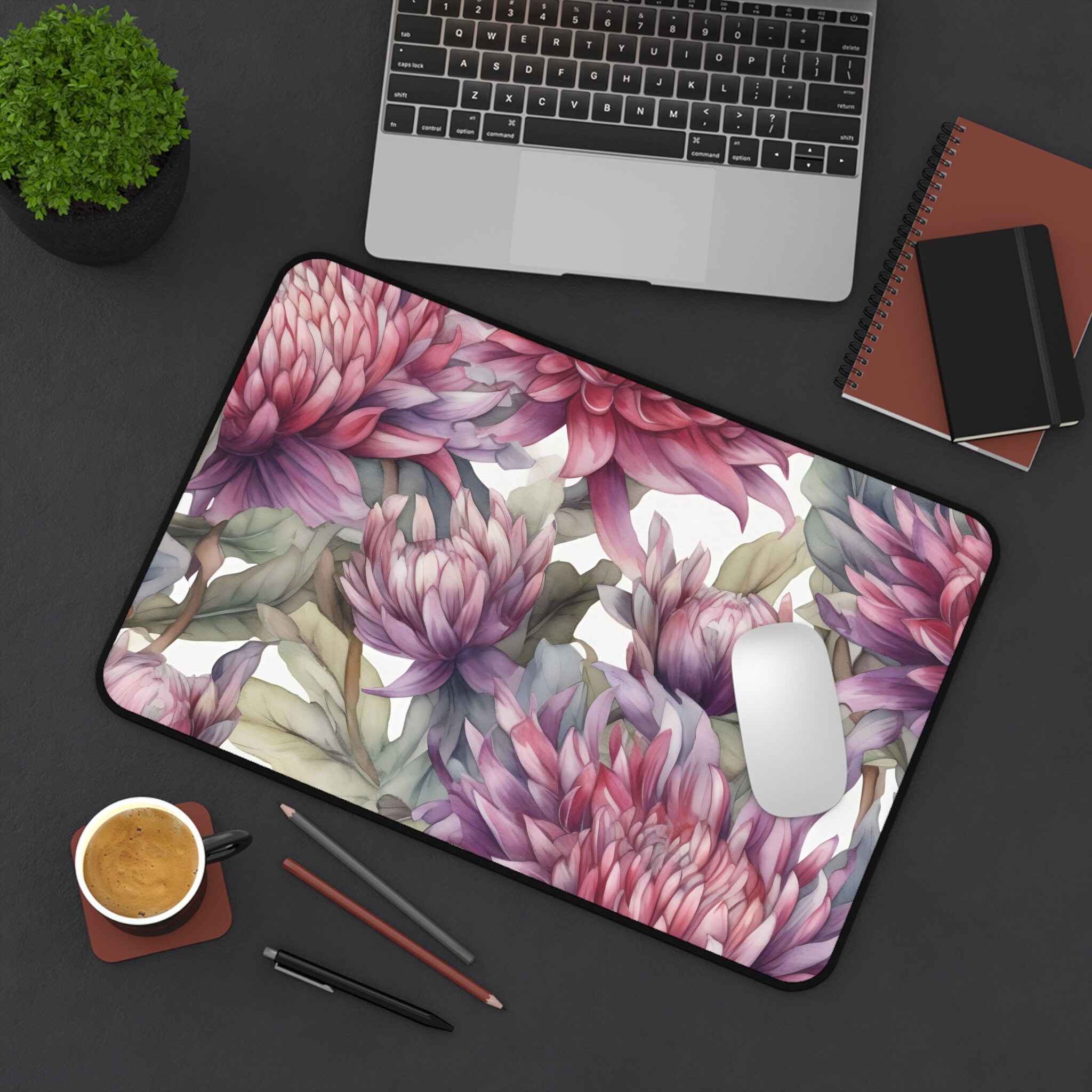 Birth Month Flower Desk Mat Gift Chrysanthemum November Large Gaming ...