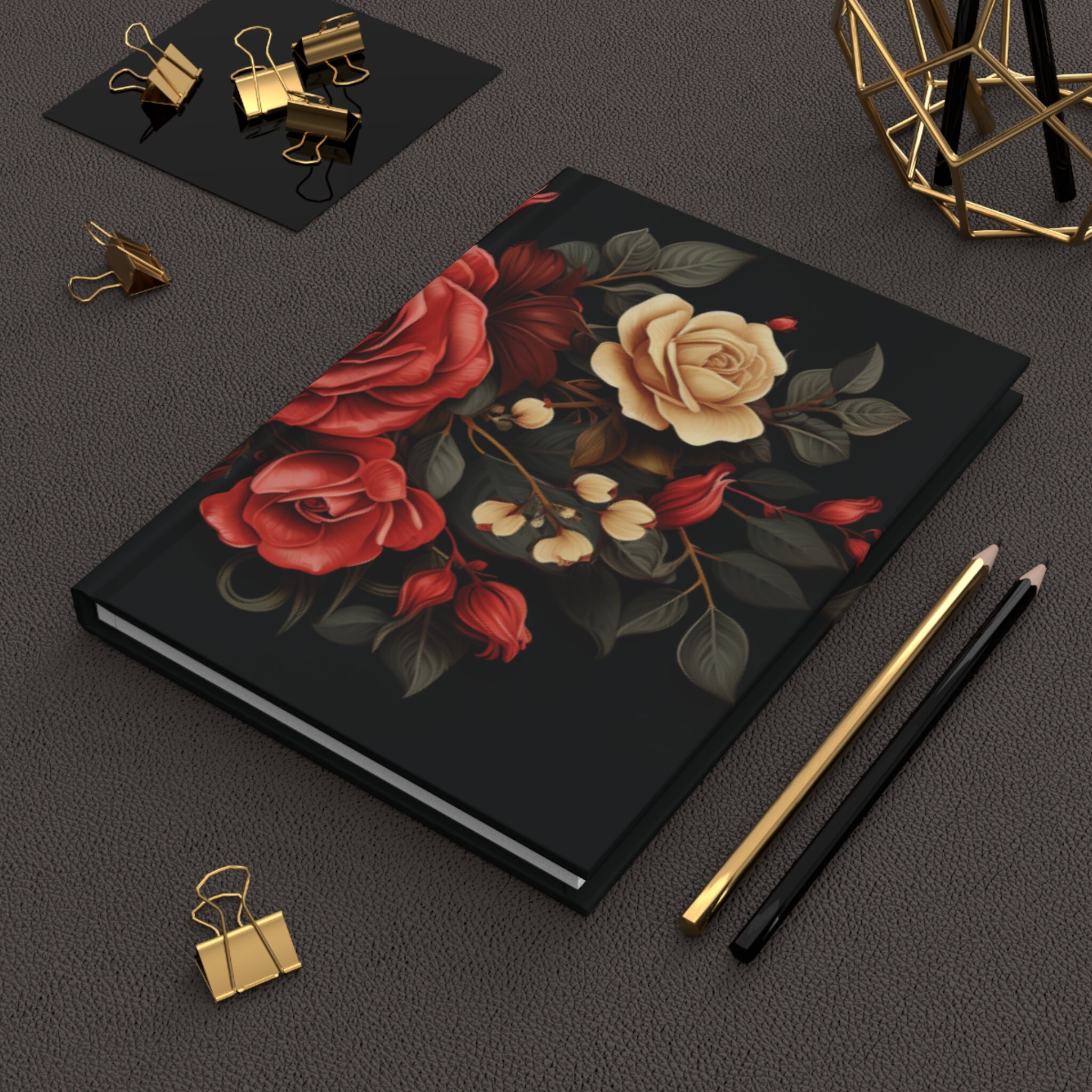 Rose Birth Flower Manifestation Journal Gift for Her Hardcover Notebook ...