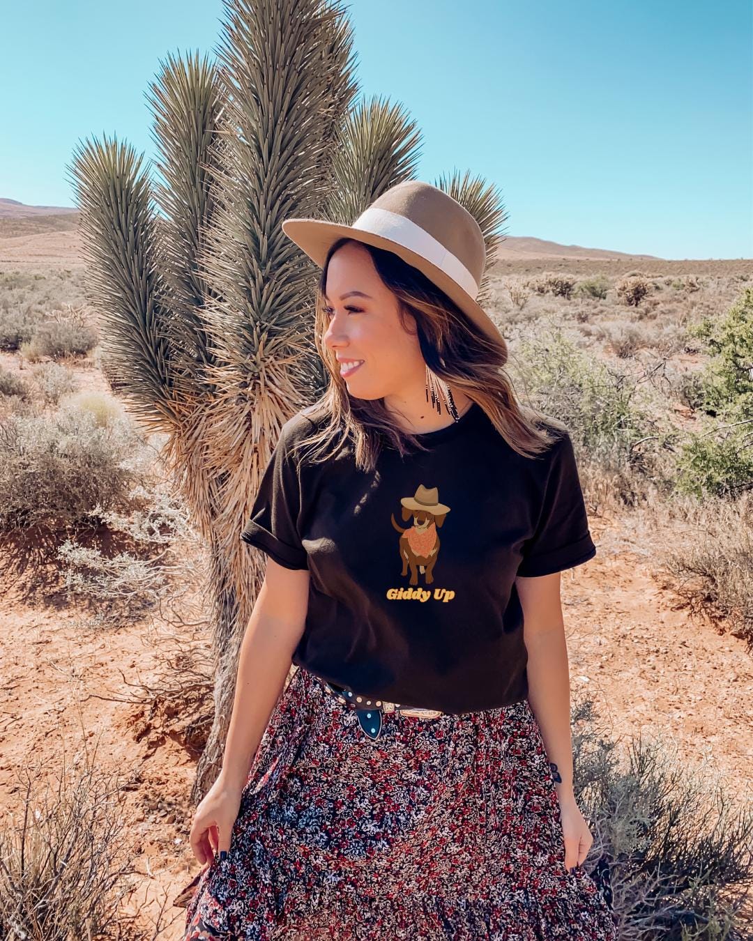 Giddy up Dog in Cowboy Hat T Shirt - Etsy