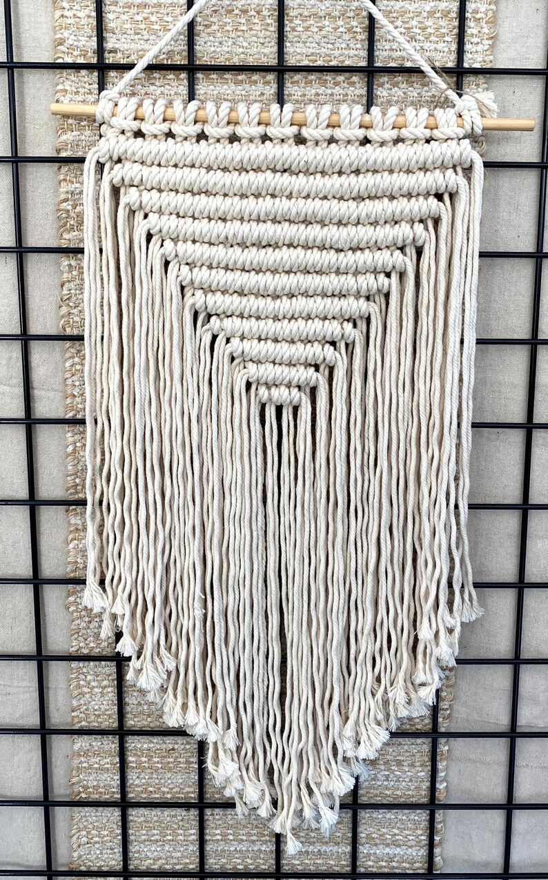 Medium Triangle Macrame Natural Rope Wall Hanging | Boho Decor for Home ...