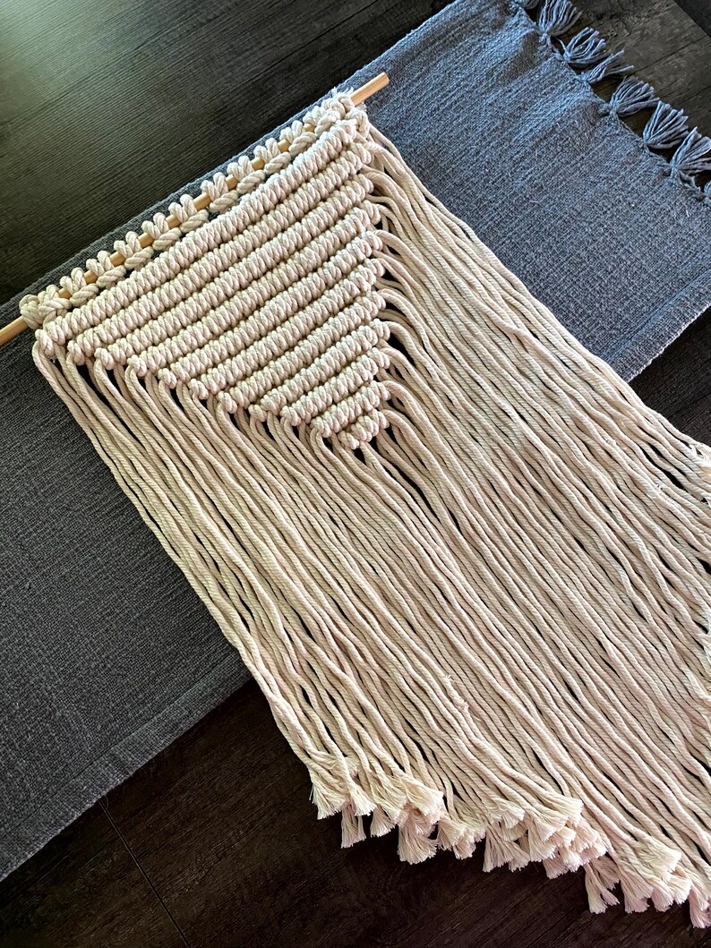 Medium Triangle Macrame Natural Rope Wall Hanging | Boho Decor for Home ...