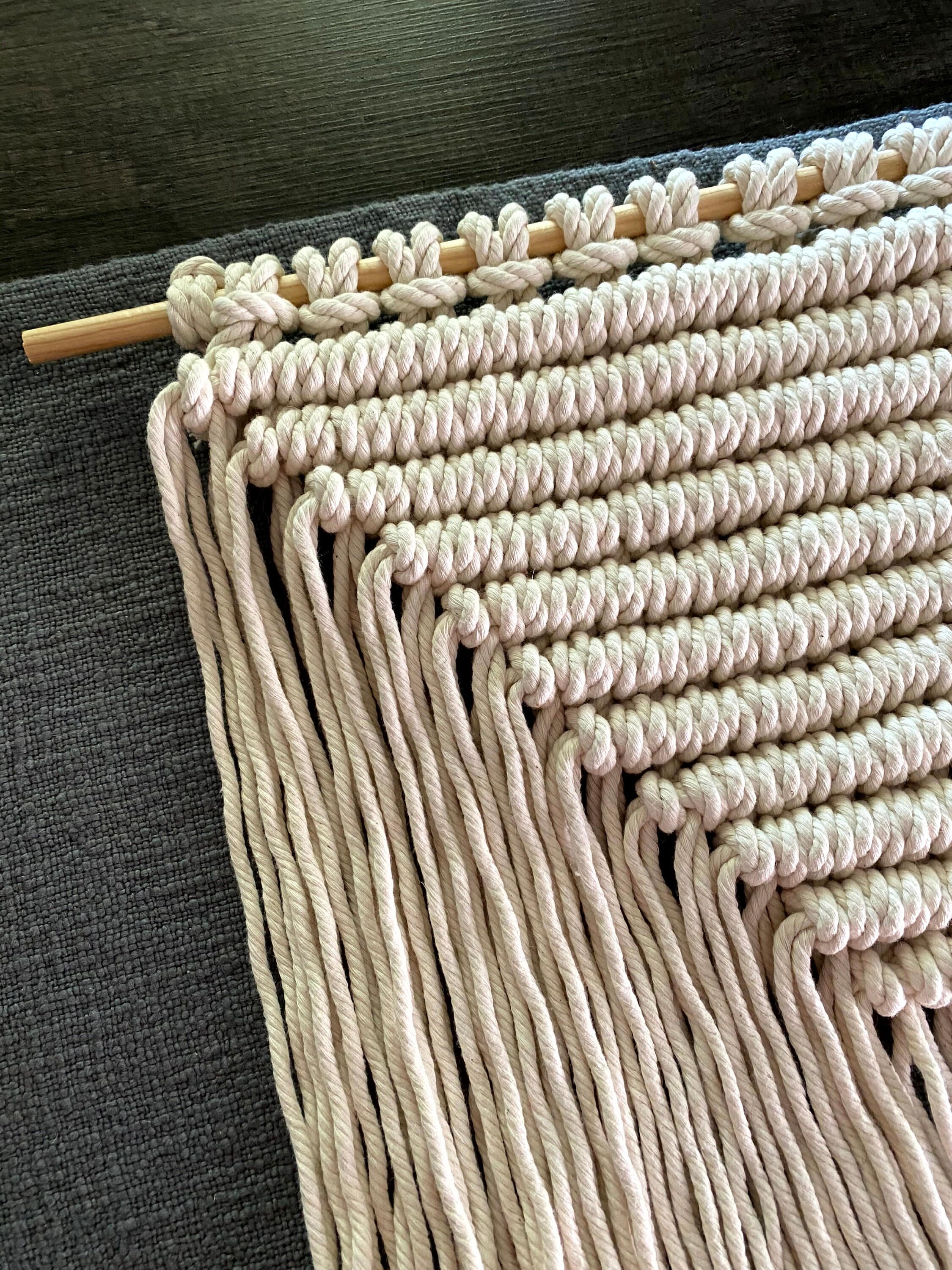 Medium Triangle Macrame Natural Rope Wall Hanging | Boho Decor for Home ...