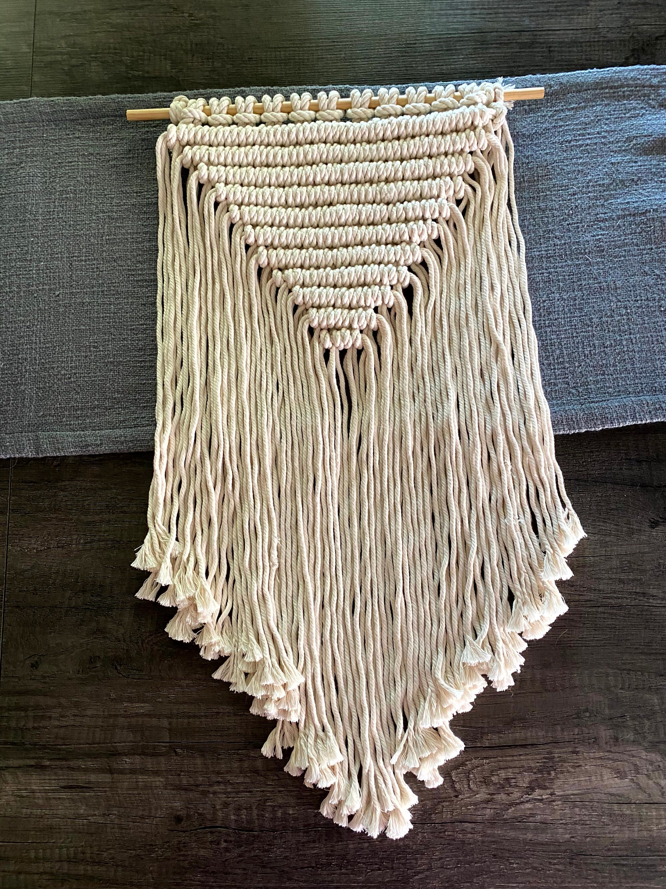 Medium Triangle Macrame Natural Rope Wall Hanging | Boho Decor for Home ...