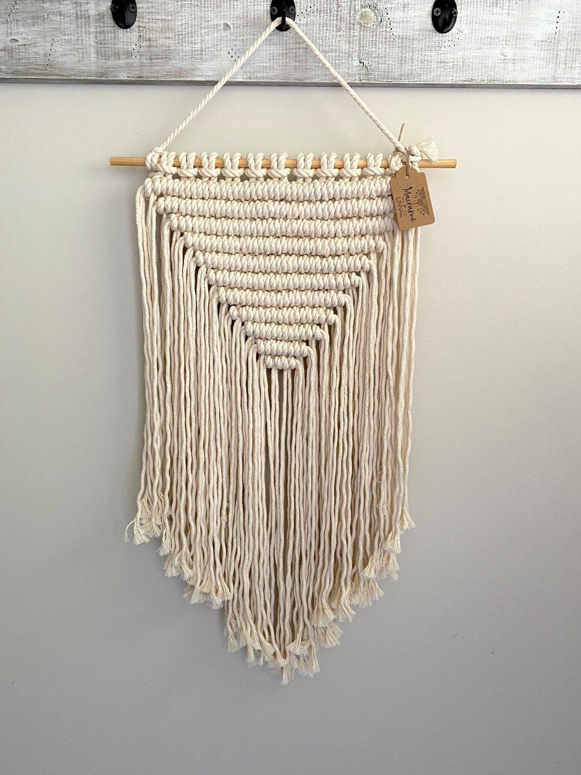 Medium Triangle Macrame Natural Rope Wall Hanging | Boho Decor for Home ...