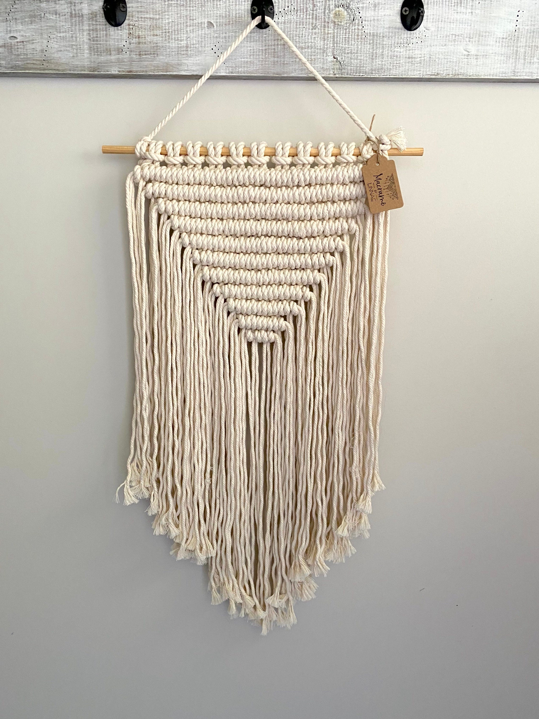 Medium Triangle Macrame Natural Rope Wall Hanging | Boho Decor for Home ...