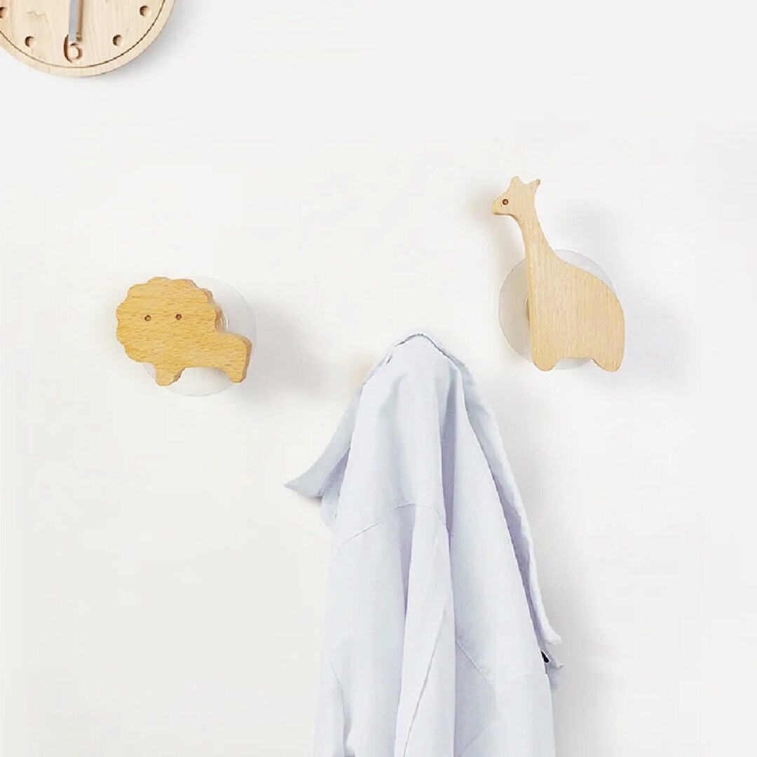 Cute Animal Wood Wall Hooks Aquatic Animals Decorative Wall Hanging ...