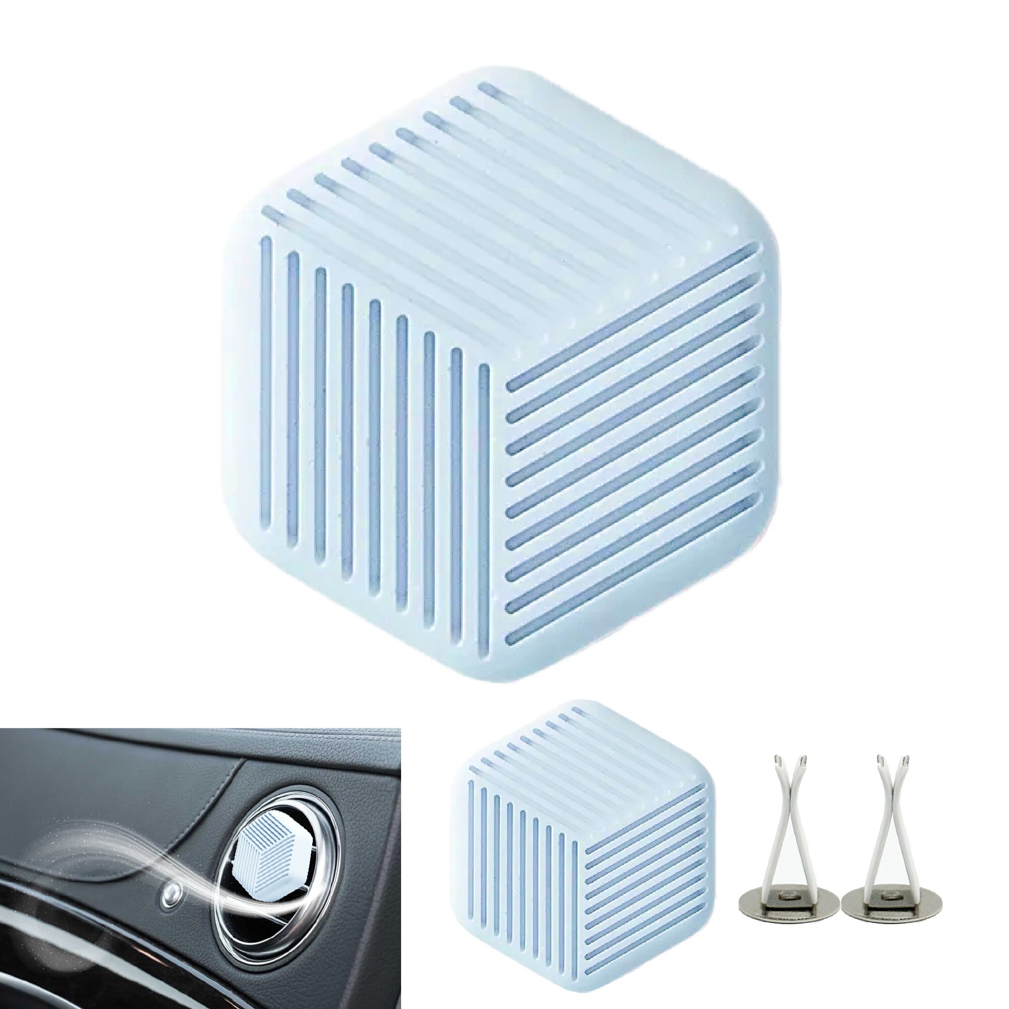 Magnetic Aroma Diffusers 2 X Hexagon Diatomite Car Freshener Car ...