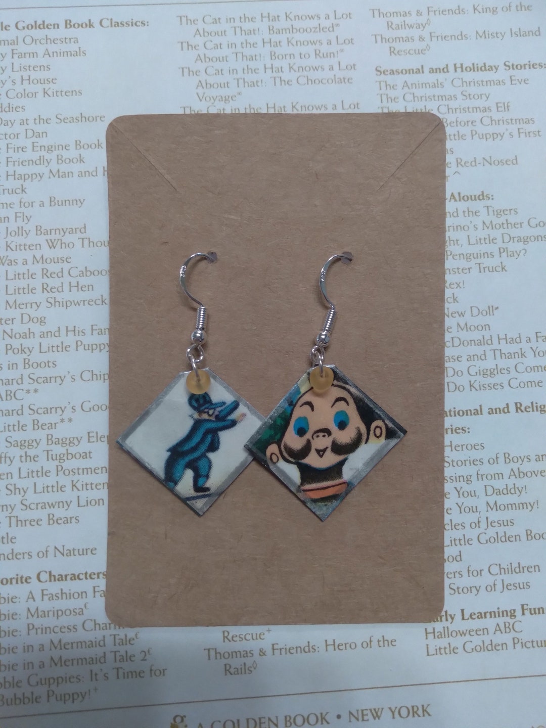 Upcycled Earrings Tootle Little Golden Book - Etsy