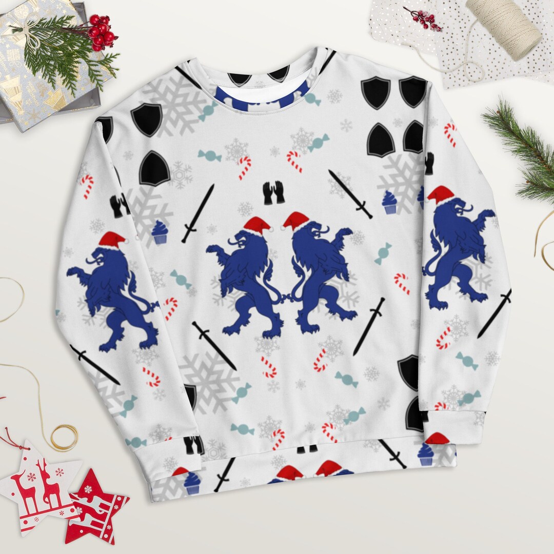Blue Lions Inspired Ugly Christmas Sweater Funny Fire Emblem Three ...