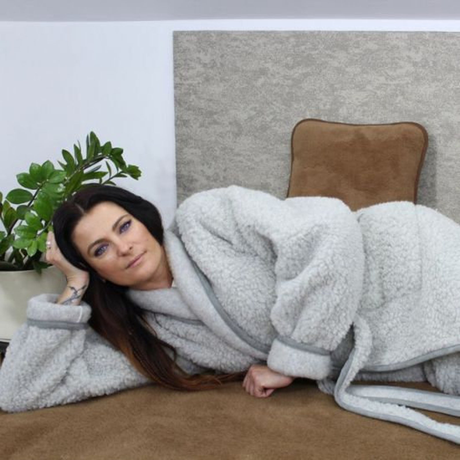 Wool Robe With Hood GRAY / Unisex Soft 100% Merino Wool Robe, Morning ...