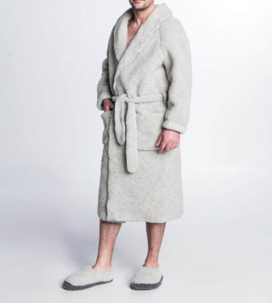Wool Robe/ Unisex Soft Merino Wool Robe / Merino Wool Morning Dress ...