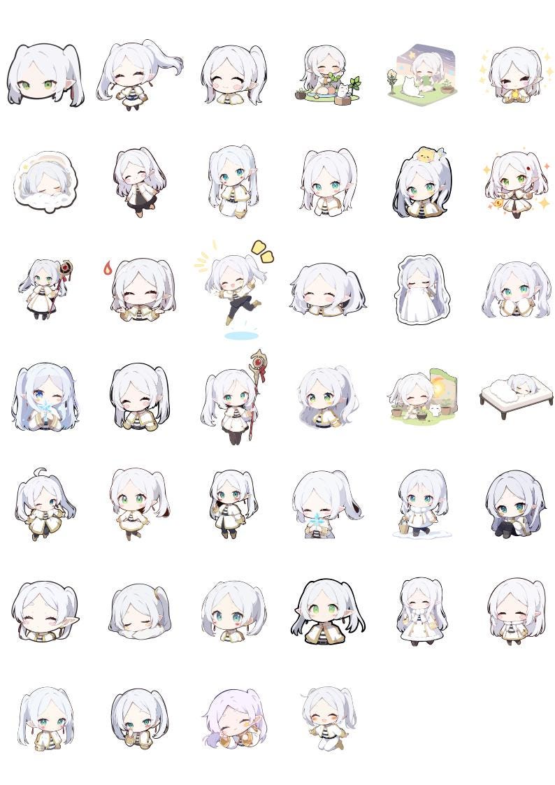 40 Frieren Chibi Stickers – SVG & PNG Instant Download - Etsy Australia