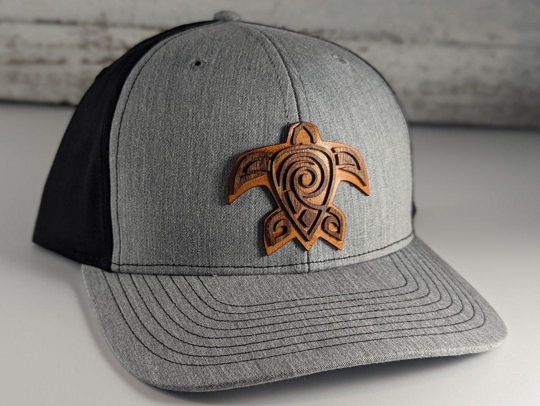 Turtle Wood on Leather Patch Hat, Best Selling Hats, Mans Hat, Unique ...