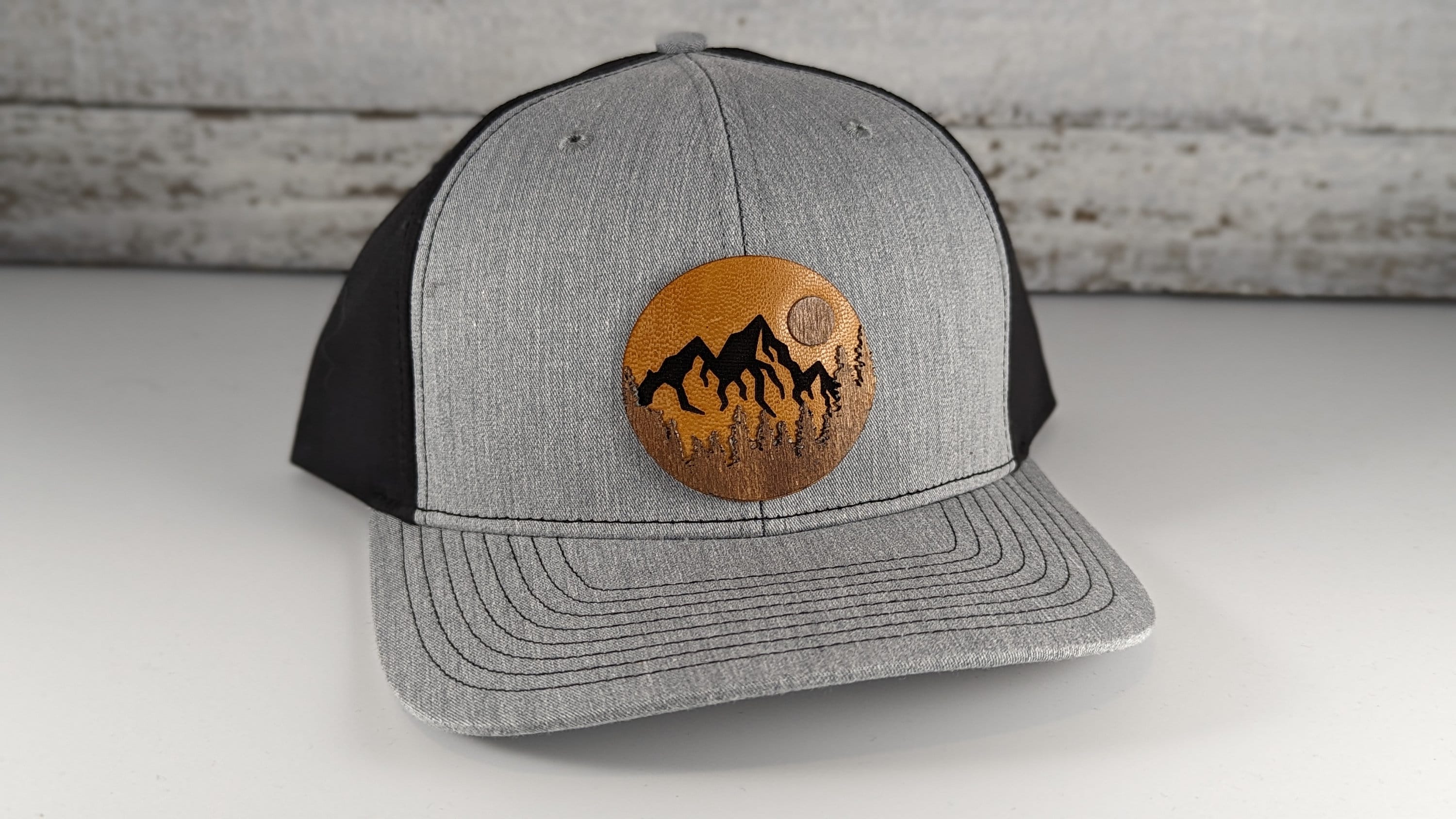Mountain With Moon, Leather Patch Hat, Best Selling Hats, Mans Hat ...