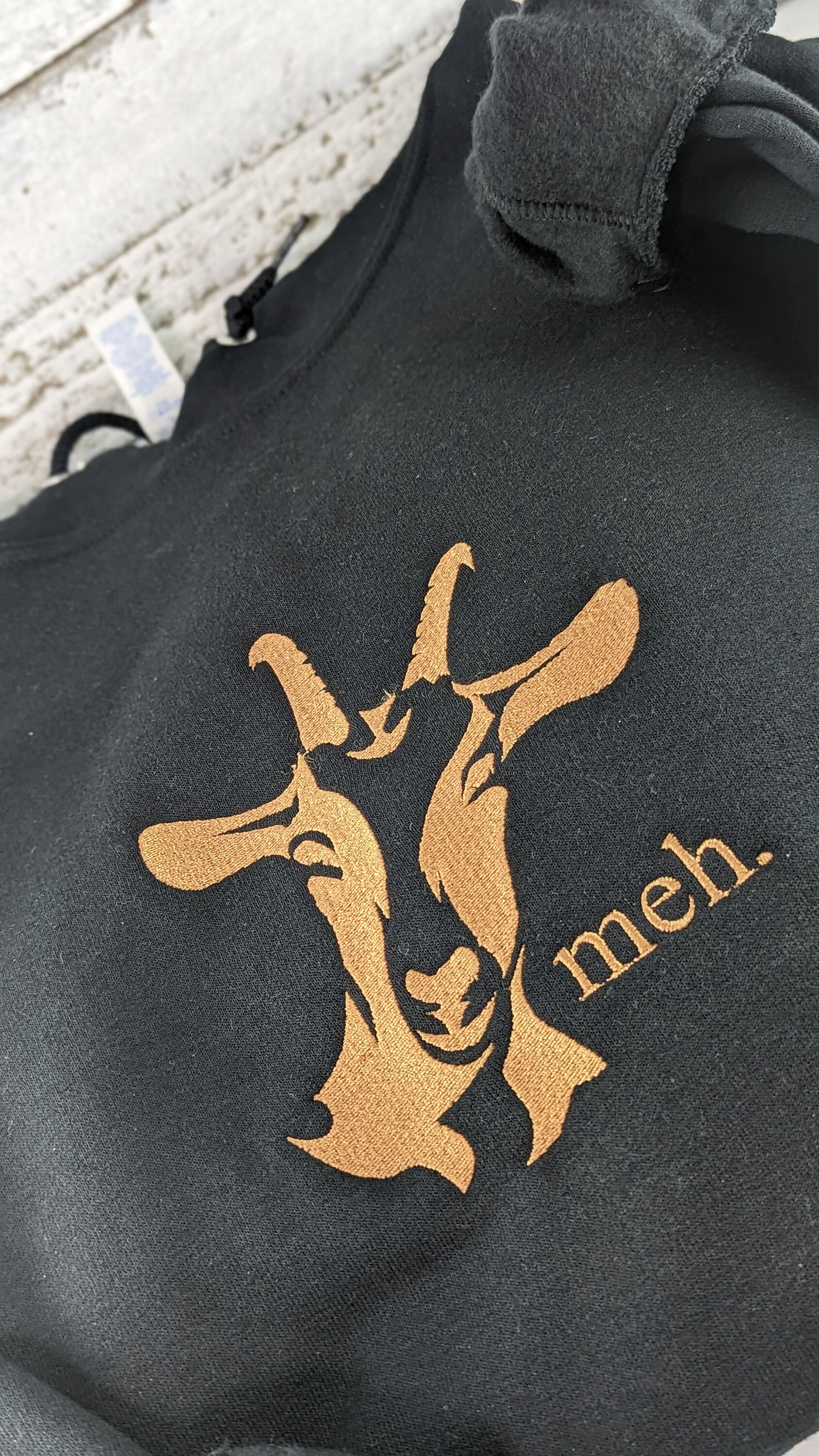 Embroidered Meh Goat Sweatshirt Animal Lover Funny - Etsy