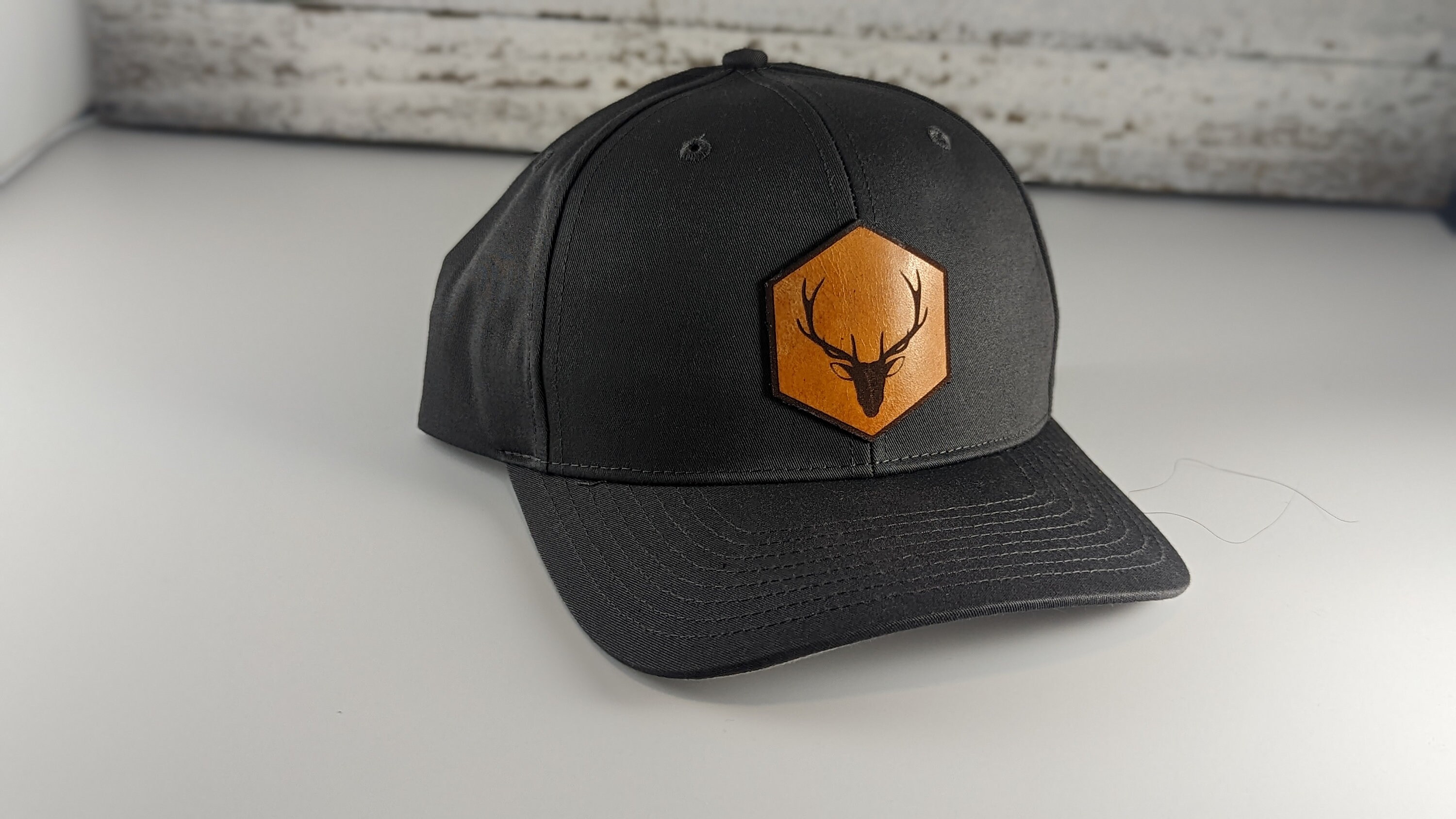 Hexagon Deer Head Leather Patch Hat, Best Selling Hats, Mans Hat, Unique Hats for Men, Womans ...