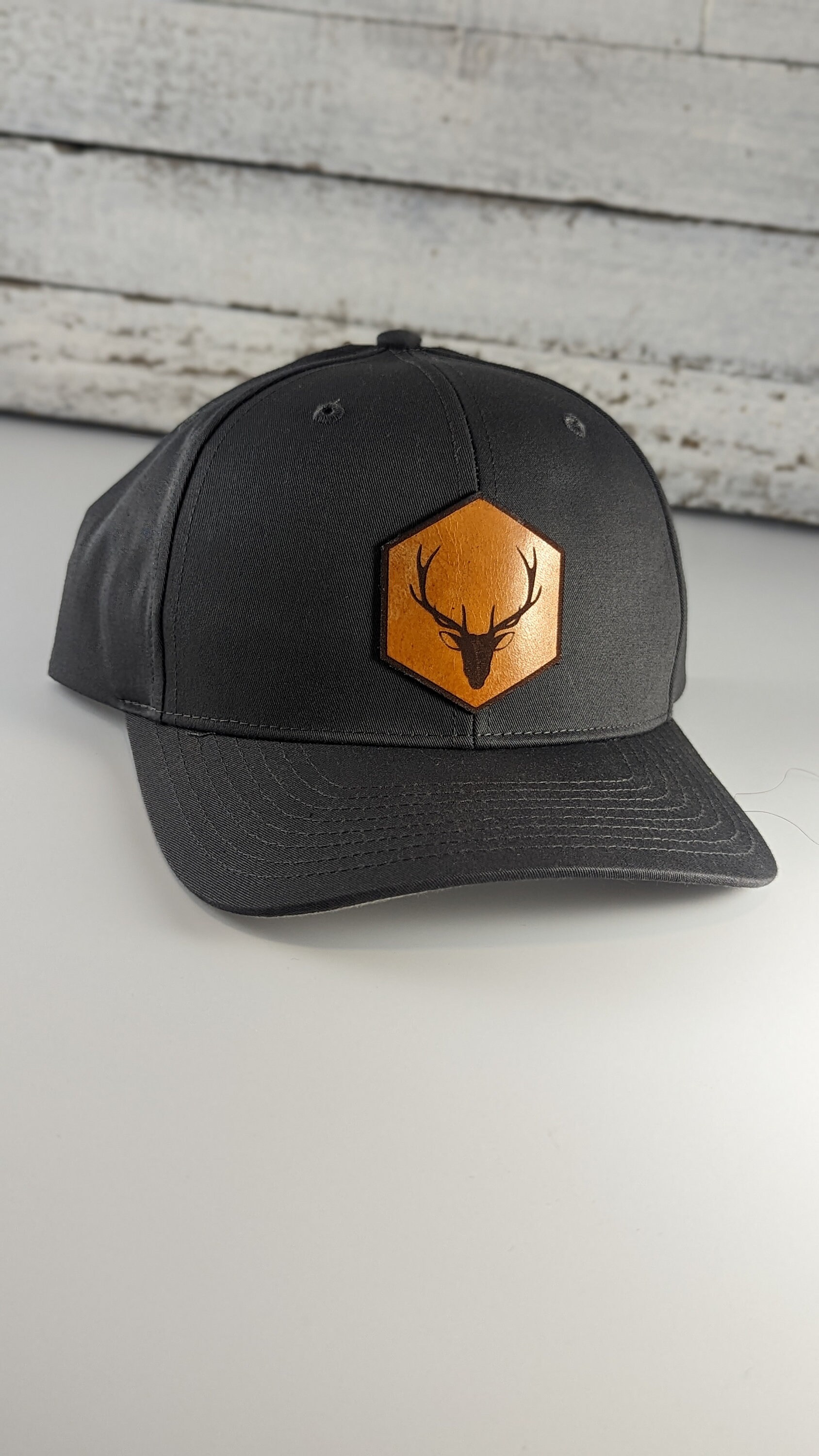Hexagon Deer Head Leather Patch Hat, Best Selling Hats, Mans Hat, Unique Hats for Men, Womans ...