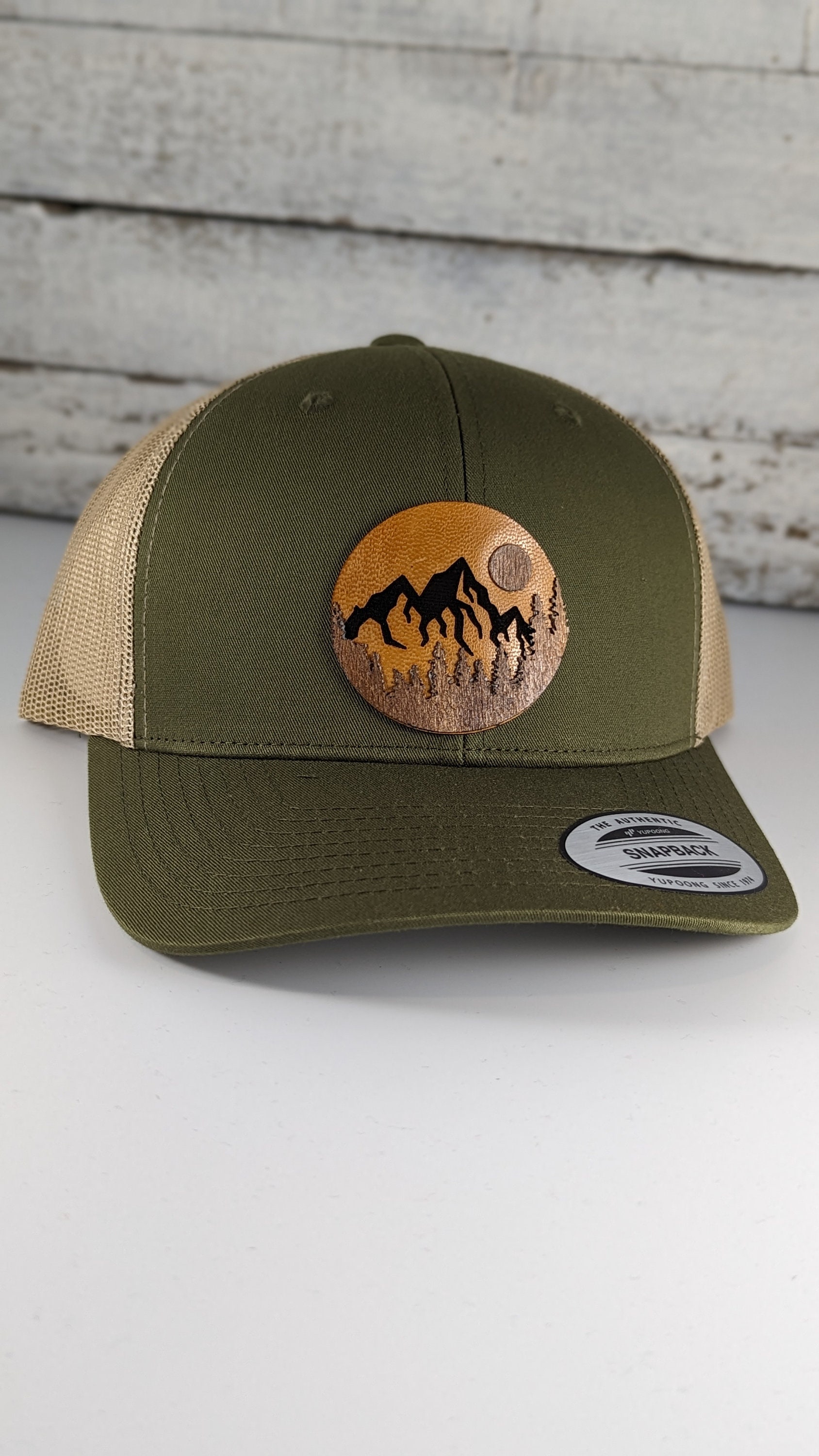 Mountain With Moon, Leather Patch Hat, Best Selling Hats, Mans Hat ...