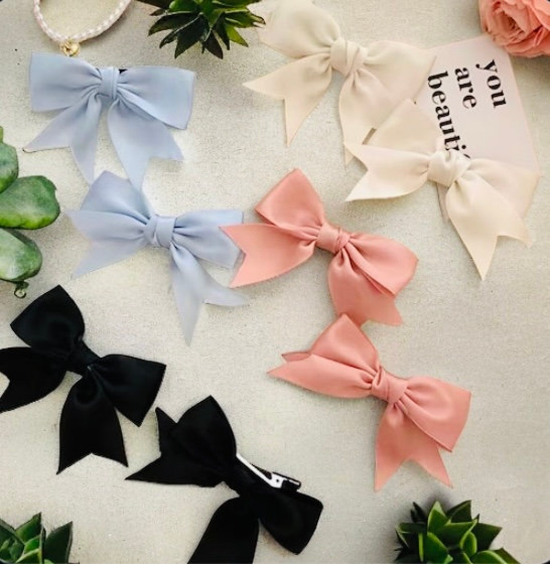 Hair Bow Clips Satin Cute Hair Ribbons Girls Ribbon Bows for Hair ...
