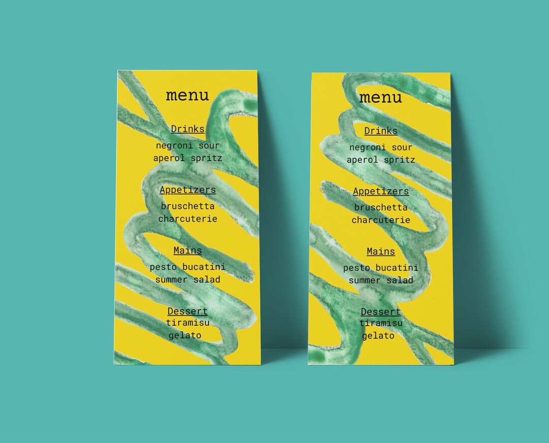 Yum! Bold, Funky, and Fun Canva Menu Template With Watercolor ...