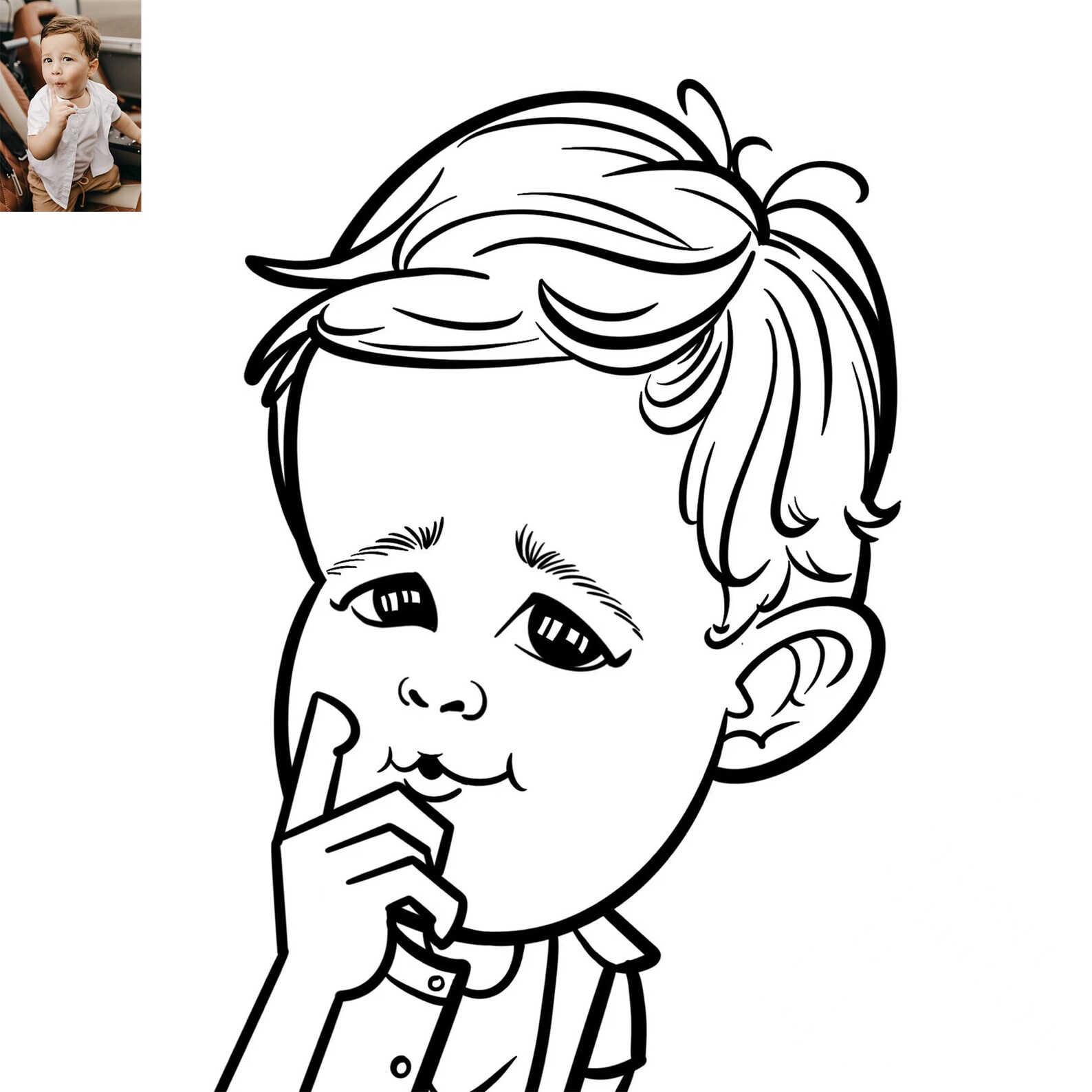 Custom Baby Child Drawing Personalized Caricature Portrait - Etsy