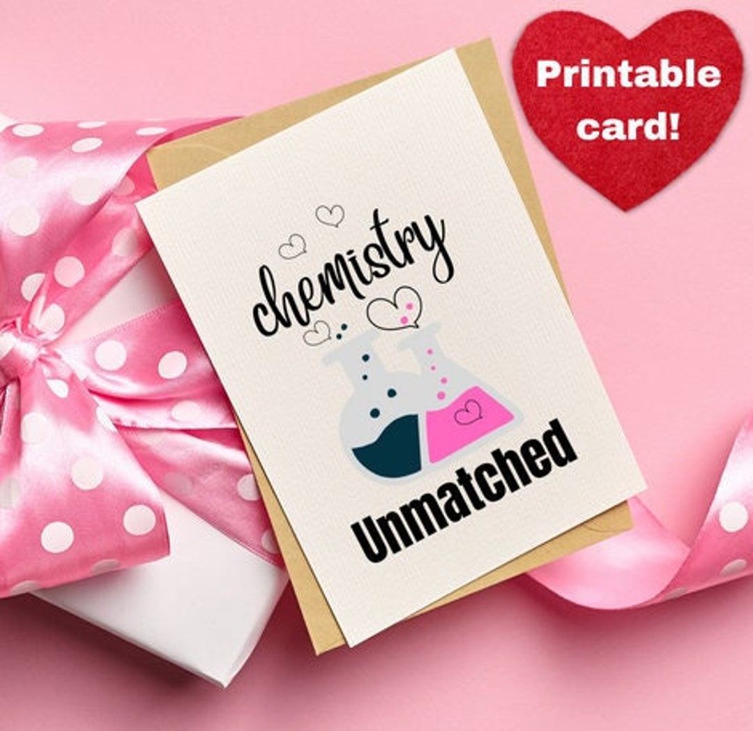 Printable Valentine's Day Card for Husband, Science Valentine's Day ...