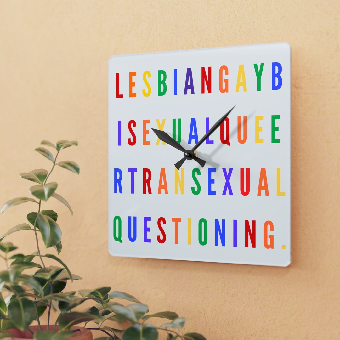LGBTQ Decor Acrylic Wall Clock, Gay Art, Queer Gifts, Coming Out Gift ...