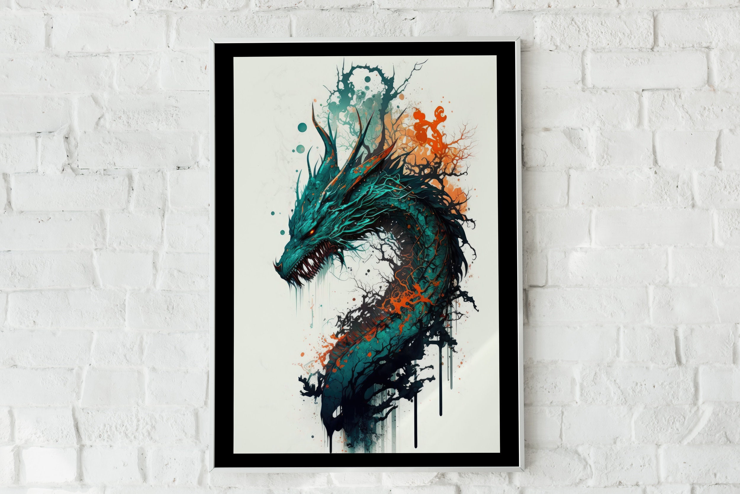Jade Dragon Art Print | Mystical Fantasy Illustration (digital Download ...