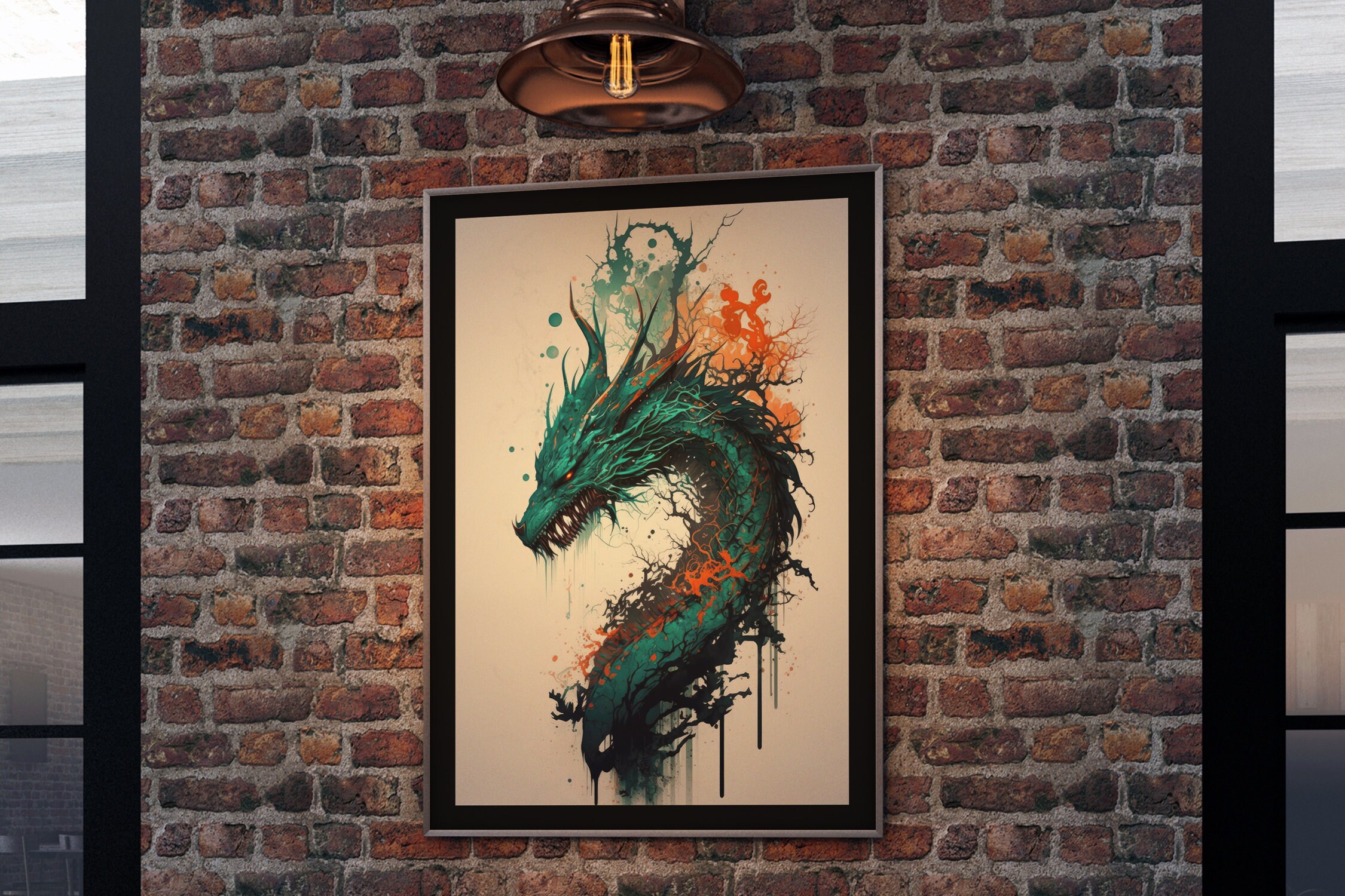 Jade Dragon Poster | Art Print | 5 Printable Sizes Dragon Poster ...