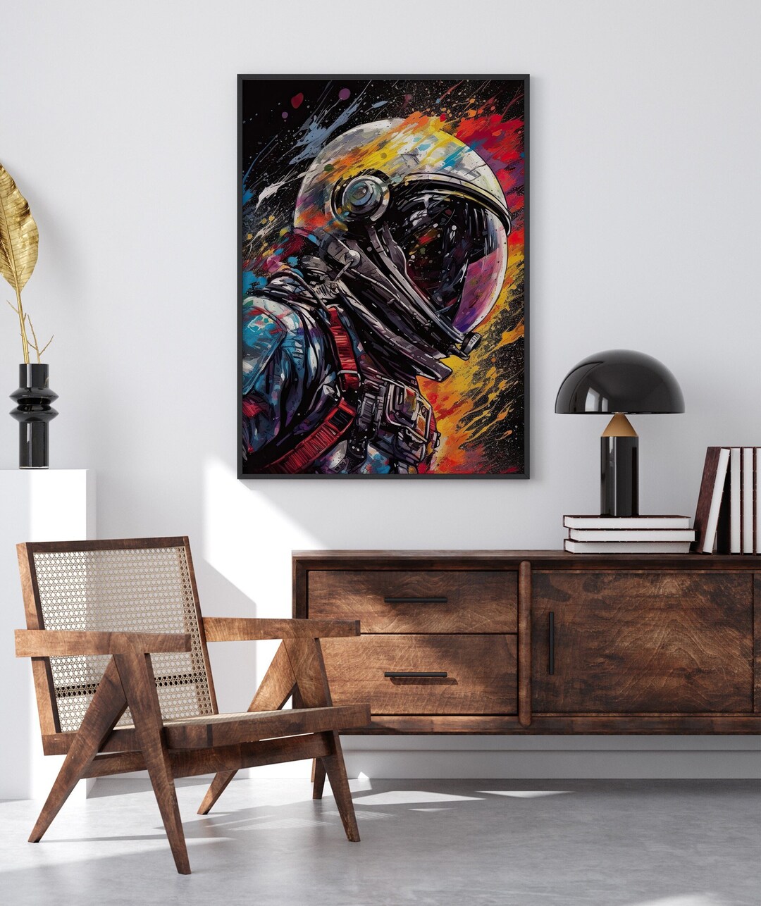 Astronaut Paint Drip Art Print | Modern Sci-fi Decor (digital Download ...
