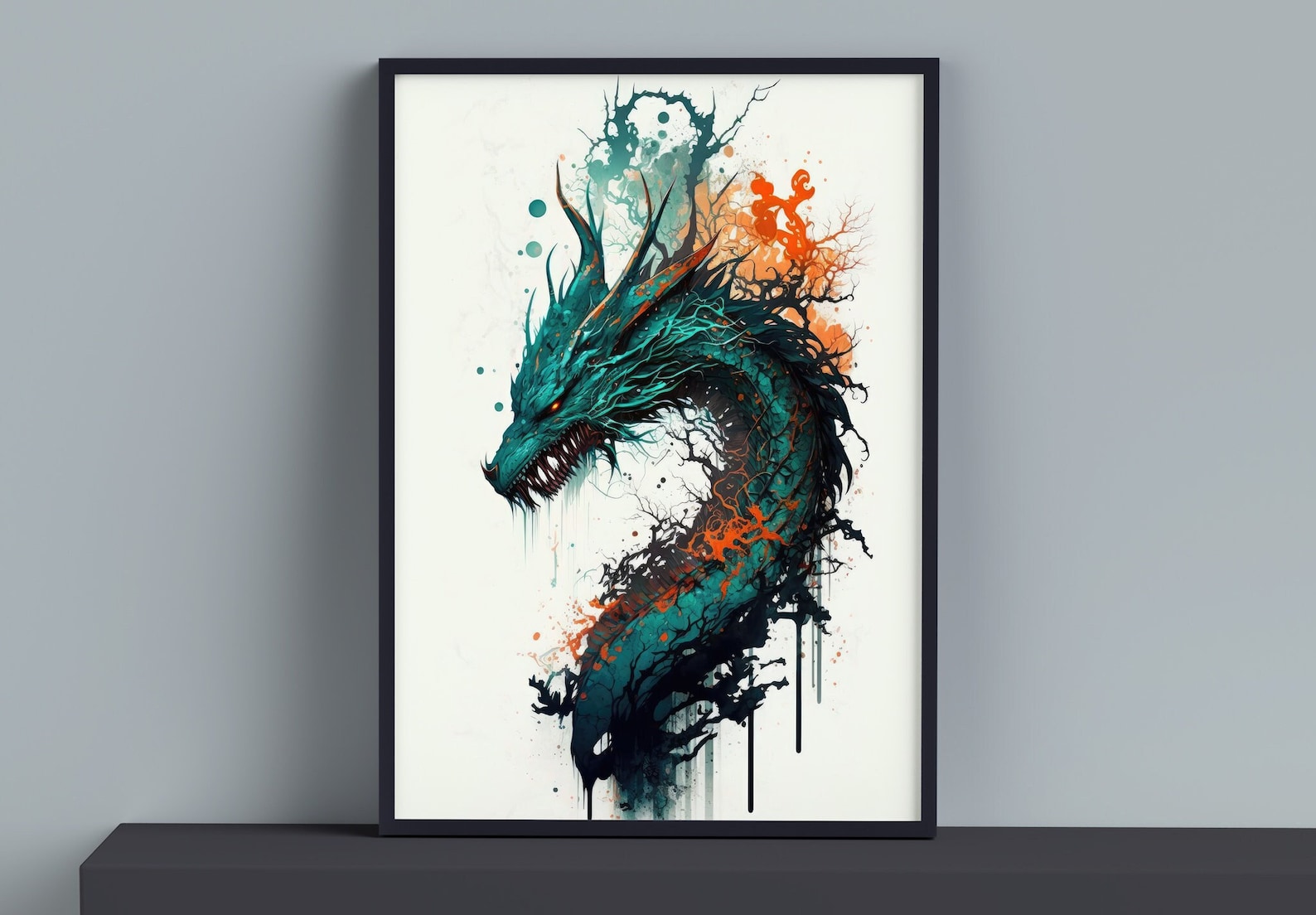 Jade Dragon Art Print | Mystical Fantasy Illustration (digital Download ...