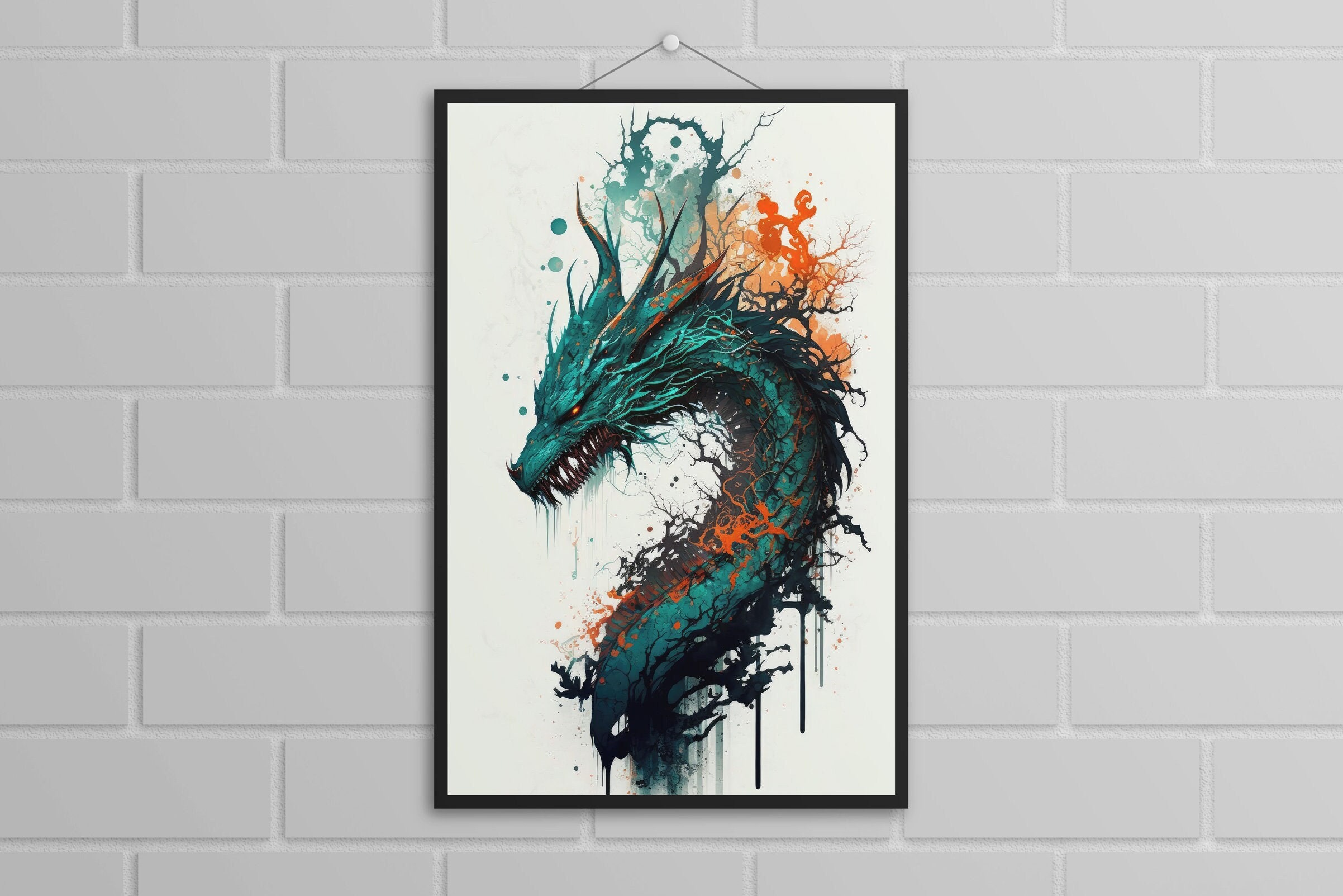 Jade Dragon Poster | Art Print | 5 Printable Sizes Dragon Poster ...