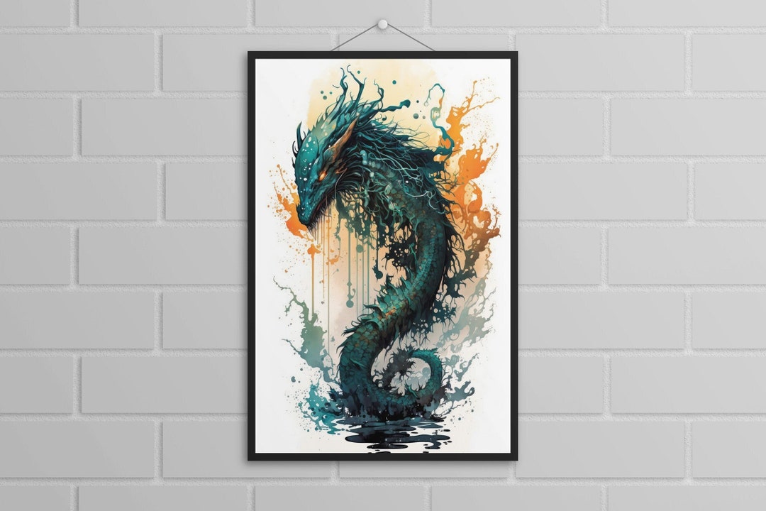Jade Dragon Art Print | Fantasy Illustration (digital Download) - Etsy