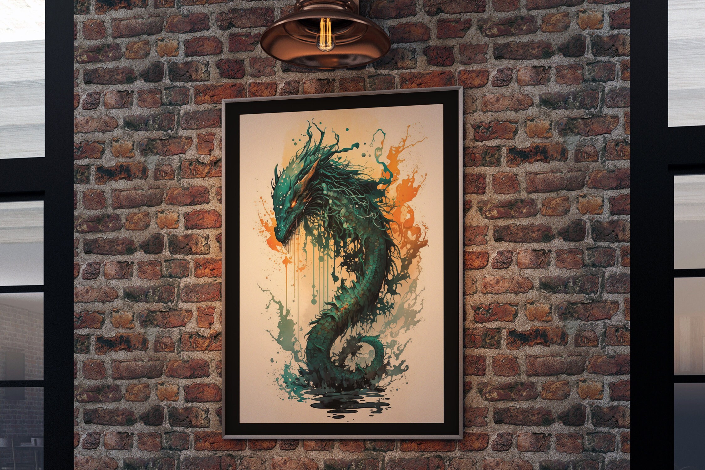 Jade Dragon Art Print | Fantasy Dragon Illustration (digital Download ...